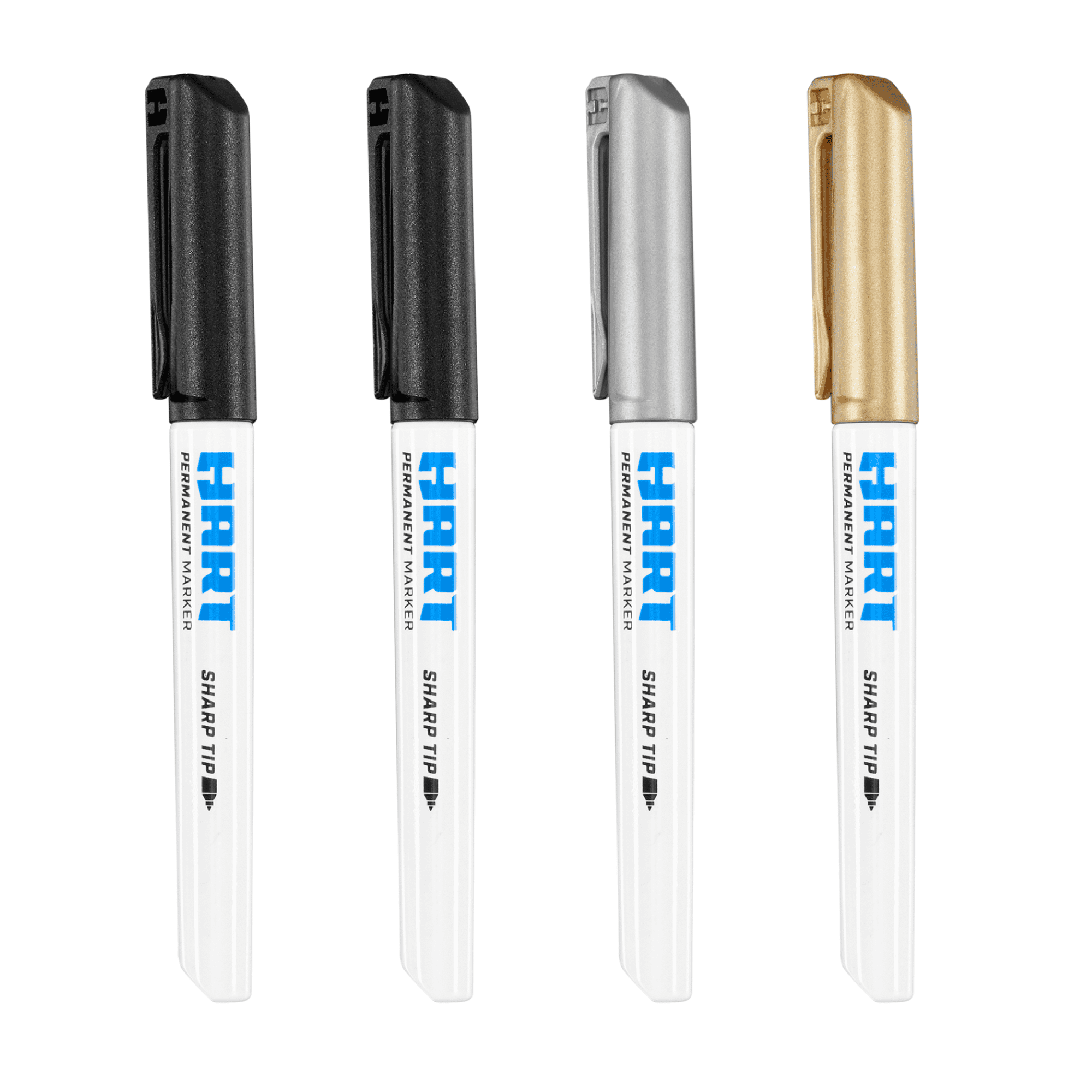 Restored HART Sharp Tip Permanent Markers, Black, Silver, Gold, 4 Pack ...