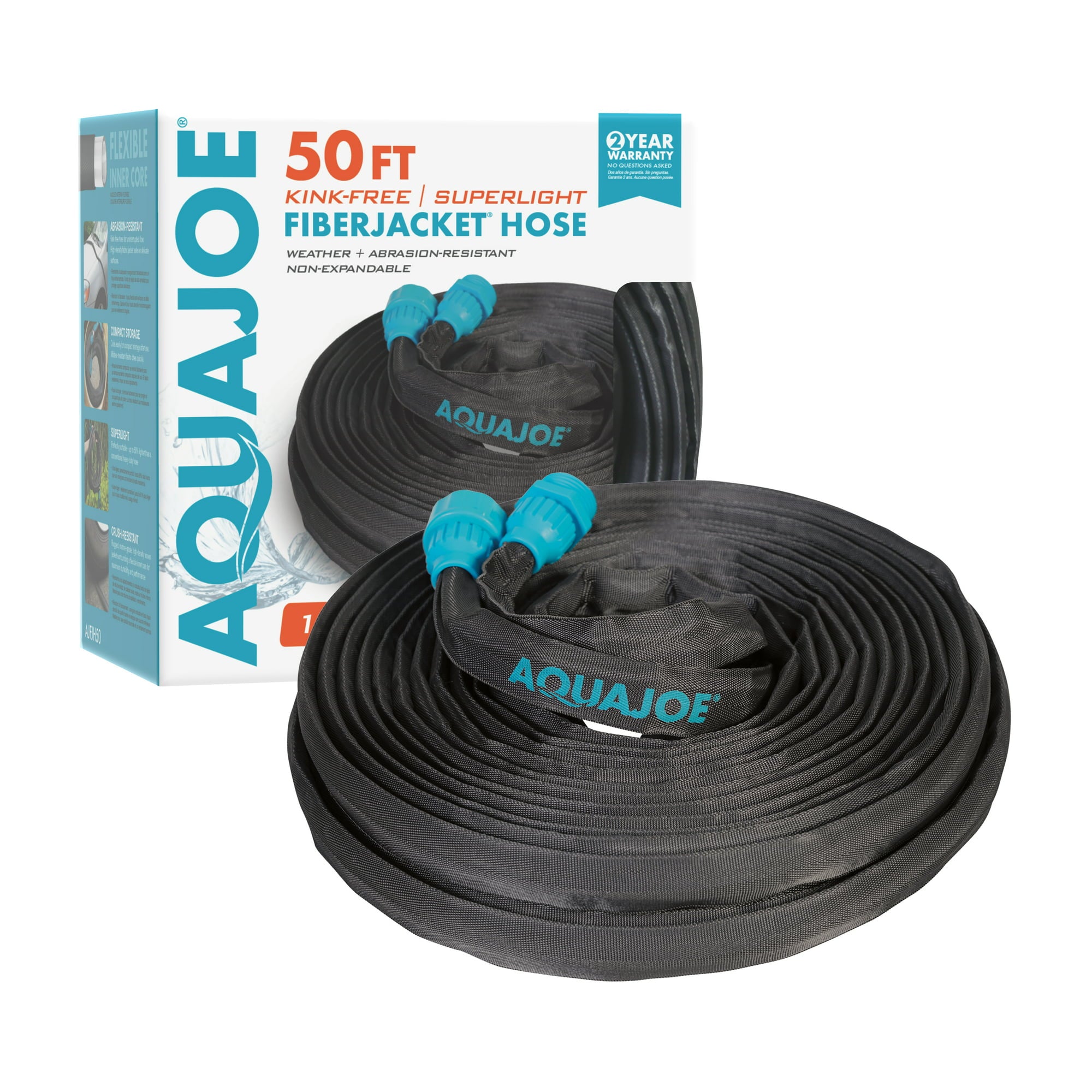 Restored Aqua Joe AJFJH50 Ultra Flexible Kink Free Fiberjacket Garden ...